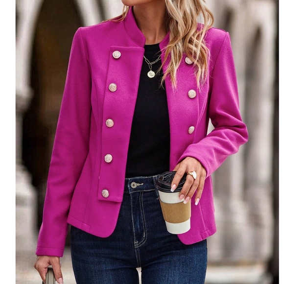 BellanBlue | Jackets & Coats | Classic Blush Pink Button Detail Open ...
